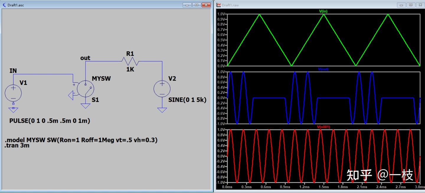 LTspice中 Voltage Controlled Switches（电压控制型开关）的使用方法 - 知乎