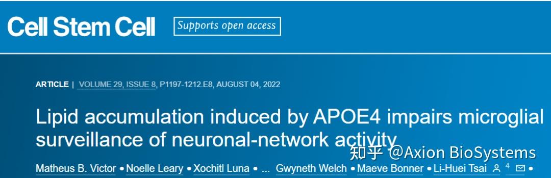 APOE4引发的脂质积累影响小胶质细胞对神经网络的监控-Cell Stem Cell - 知乎