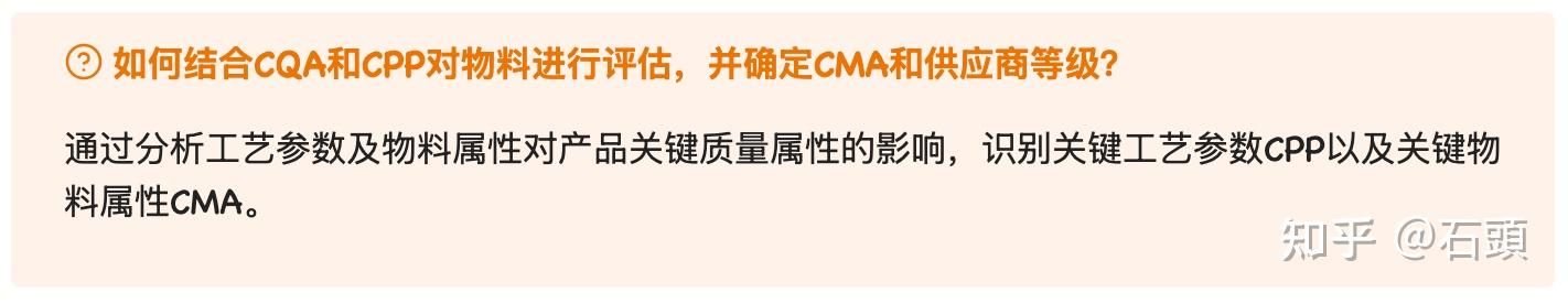 你问我答005_如何结合关键质量属性CQA和关键工艺参数CPP对物料进行评估并确定关键物料属性CMA和供应商等级 - 知乎