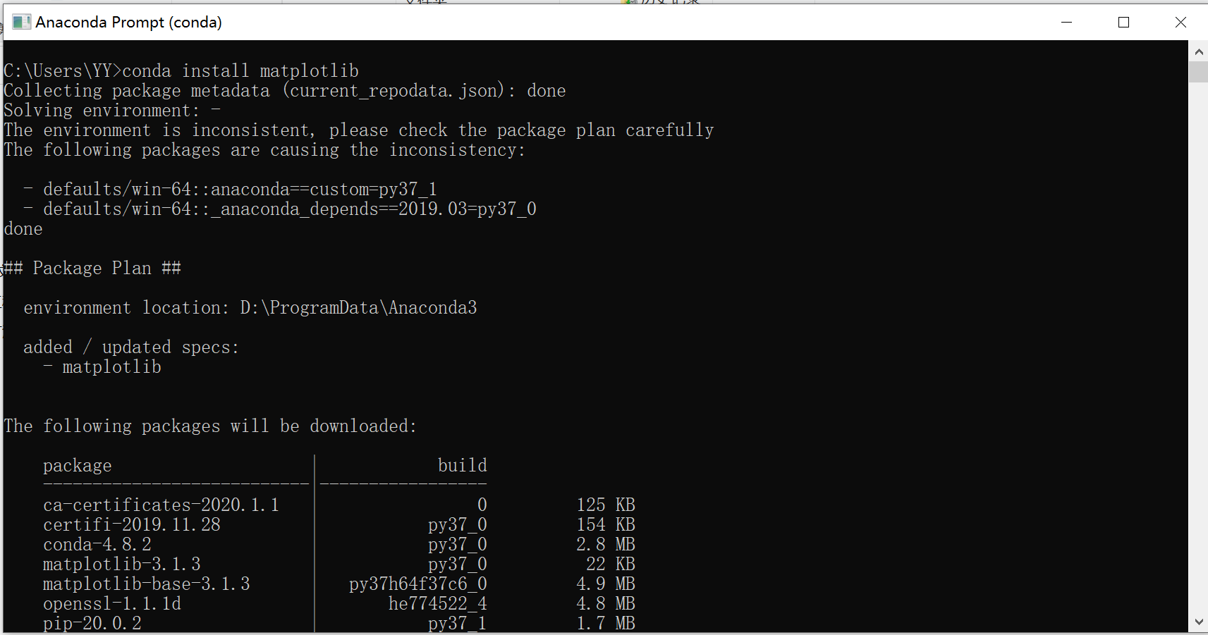 使用Anaconda安装matplotlib - 知乎