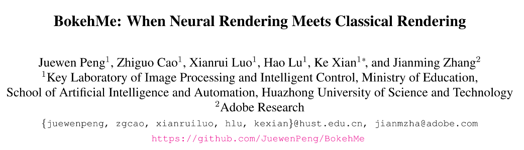 BokehMe: When Neural Rendering Meets Classical Rendering - 知乎