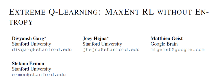 《Extreme Q-Learning: MaxEnt RL without Entropy》论文阅读笔记 - 知乎