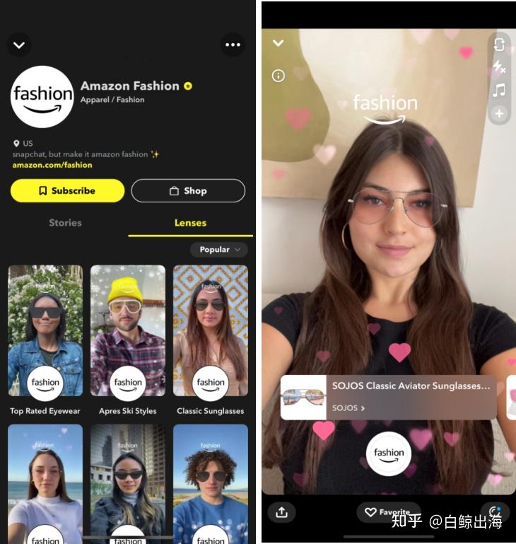 Snap与Amazon合作在Snapchat内推出AR购物体验，从眼镜品类开始 - 知乎