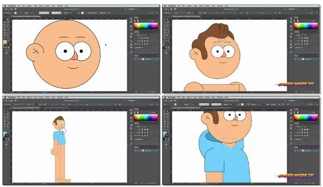 AE/PS教程 二维卡通人物角色场景动画 2D Character Animator Photoshop After Effects ...