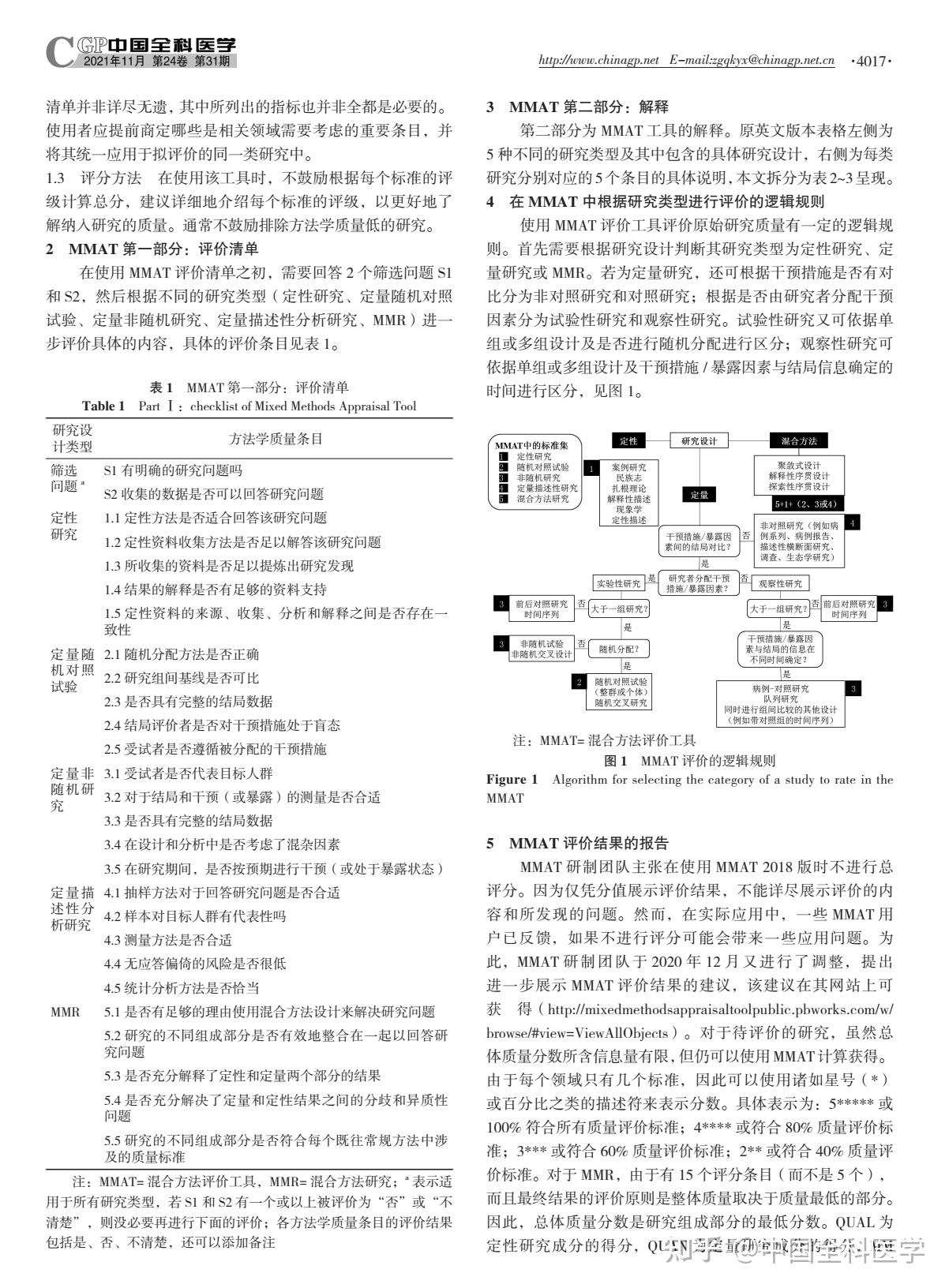 混合方法研究评价工具的介绍——MMAT - 知乎