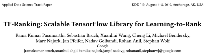 2019谷歌开源 TF-Ranking (TFR) 论文解读 - 知乎