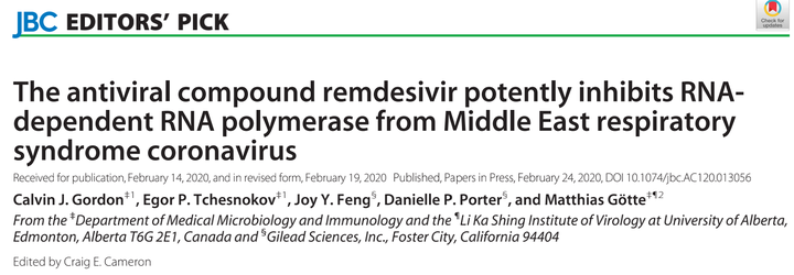 文献阅读| Remdesi vir (RDV)靶向MERS–CoV RdRP - 知乎