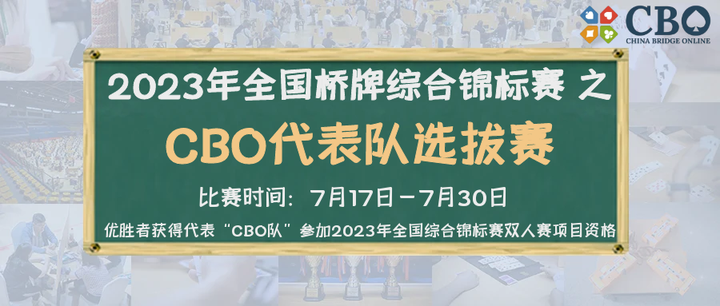 2023年全国桥牌综合锦标赛CBO代表队选拔赛入选牌手产生 - 知乎