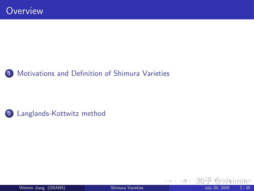Shimura Varieties and Langlands-Kottwitz method - 知乎