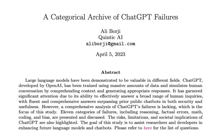Quintic AI多图解读ChatGPT的各类失败案例 - 知乎