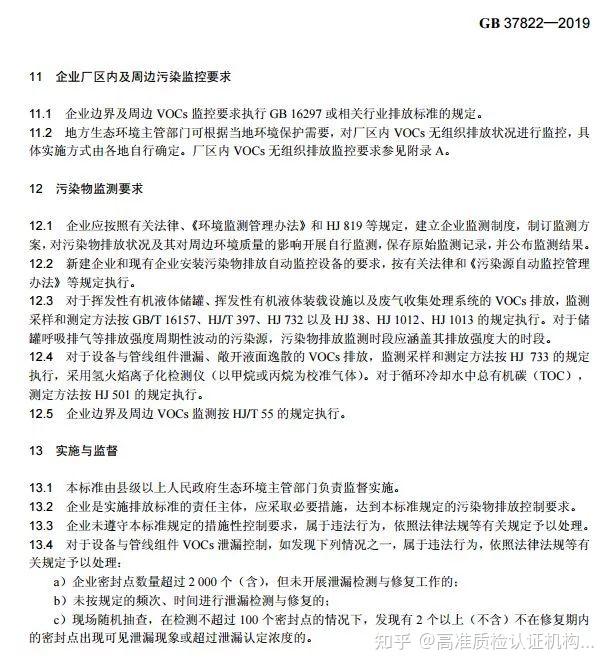 GB 37822-2019《挥发性有机物无组织排放控制标准》标准解读 - 知乎