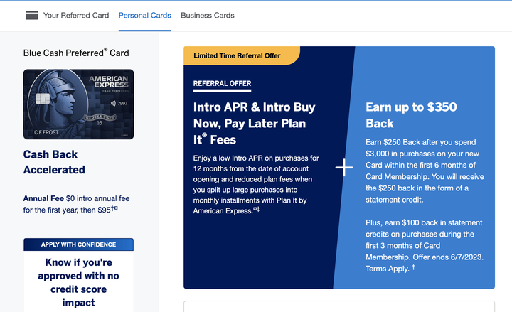 AmEx Blue Cash Preferred (BCP) 信用卡【2023.3 更新：$400+首年免年费，史高开卡奖励！】 - 知乎