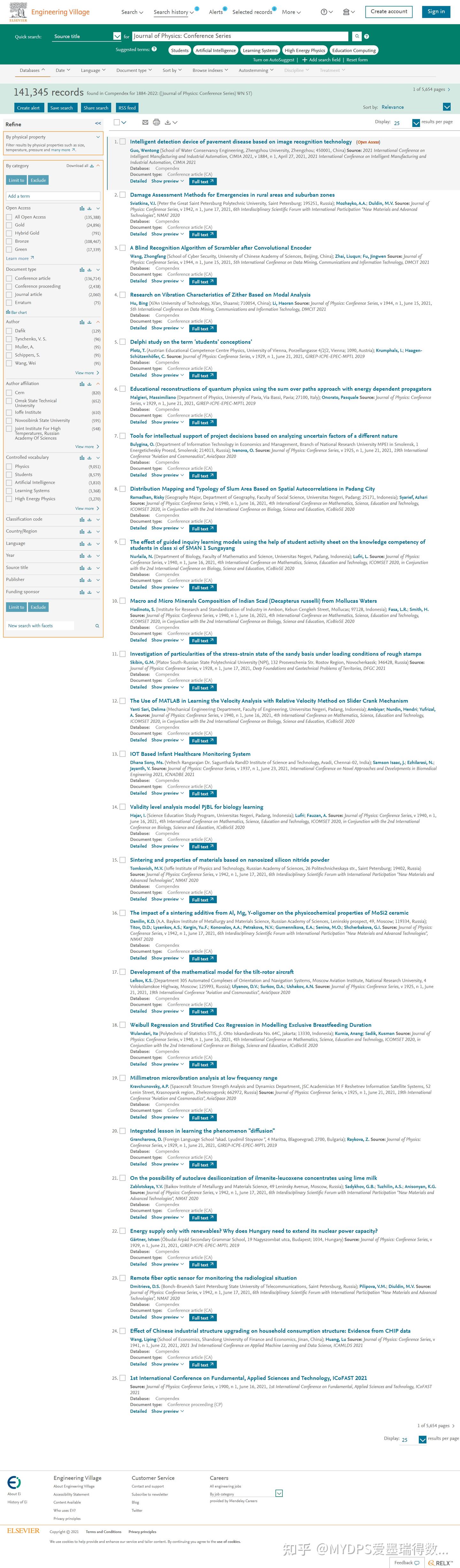 Journal of Physics: Conference Series (JPCS)「出版快 检索稳定」「EI Compendex ...