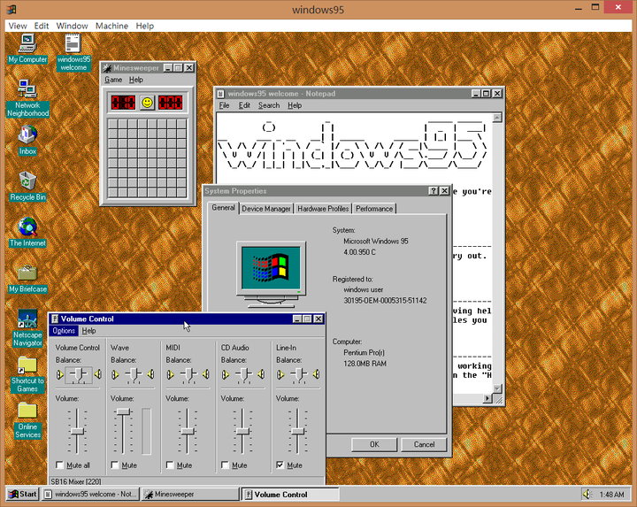 Windows 95 in Electron双击就能运行的Windows 95系统，有音乐有游戏 - 知乎