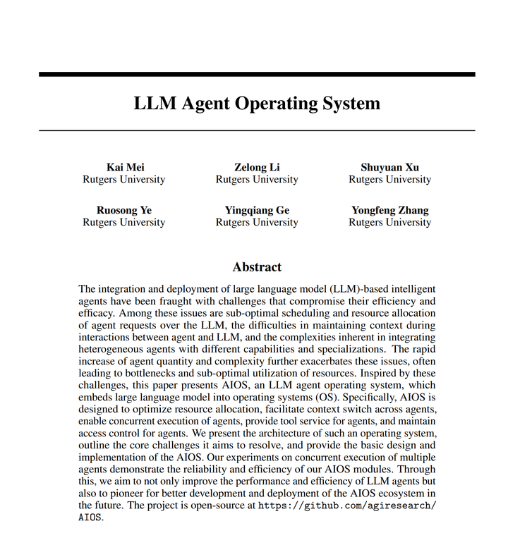 【LLM-agent】LLM agent操作系统 - 知乎