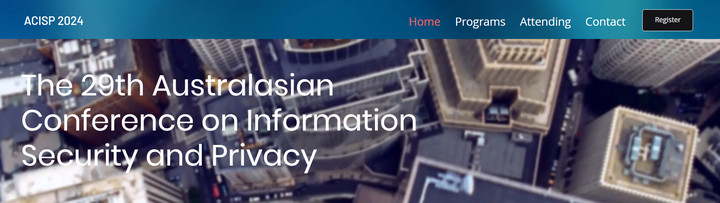 ACISP 2024即将截稿 - 知乎