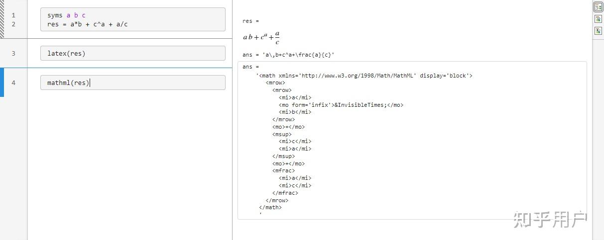 怎么 用在matlab将输出的代码结果直接转化为mathtype的格式？用实时脚本吗？ - 知乎