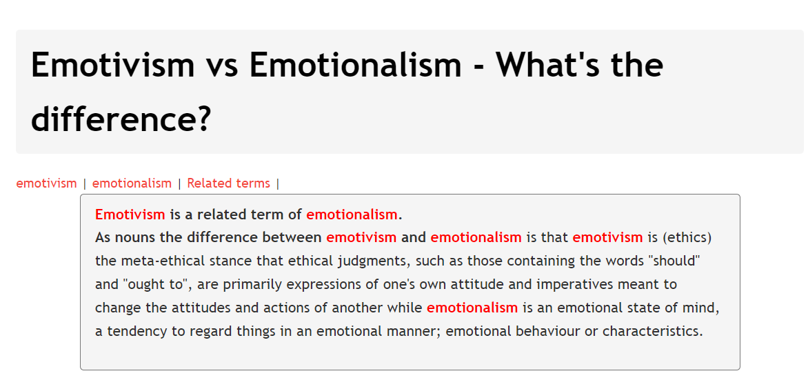 情绪主义（emotivism）与情感主义（emotionalism）的区别？ - 知乎