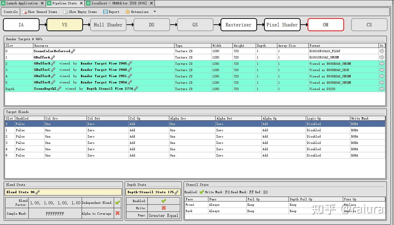 虚幻渲染基础-如何使用RenderDoc工具Pipeline State------二 - 知乎