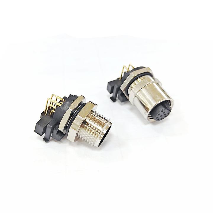 M12 Xcode母座前锁8P面板90°PCB防水连接器 - 知乎