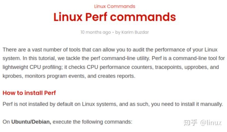 linux性能：perf性能分析工具使用分享 - 知乎