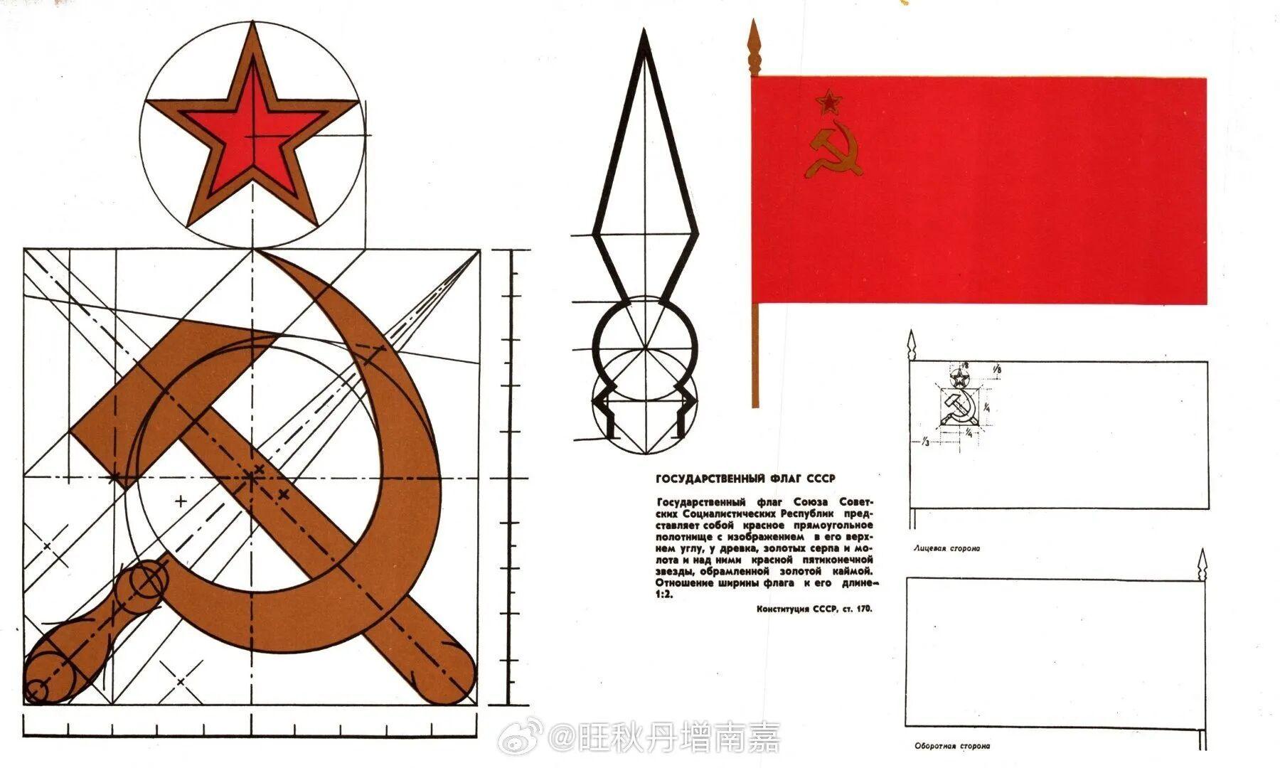 苏维埃社会主义共和国联盟国旗（1924 1955年版）参考绘制方案 知乎 8519