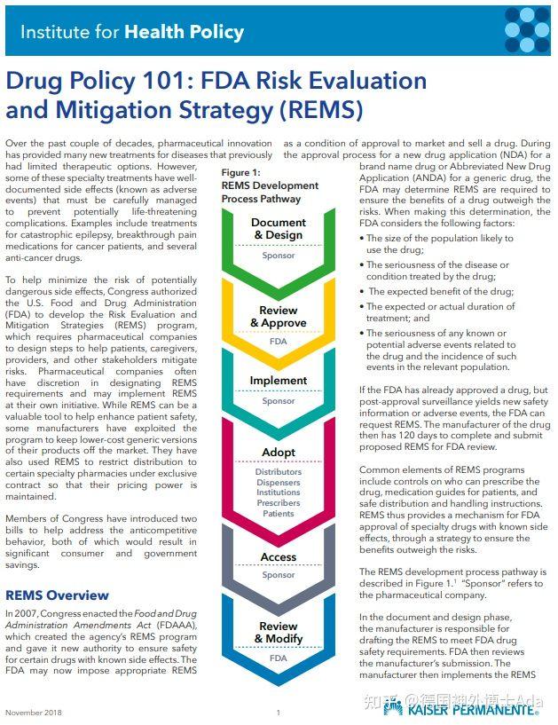 美国FDA患者“安全门”药品风险评估和减轻策略REMS介绍 - 知乎