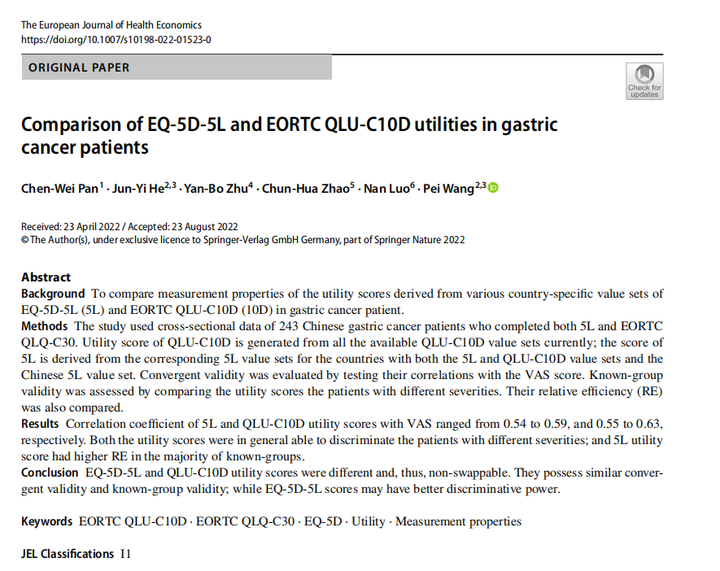 EQ 5D 5L EORTC QLU C10D EQ 5D 5L EORTC QLU C10D