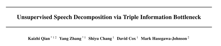 基于三个信息瓶颈的无监督语音解构 - 知乎