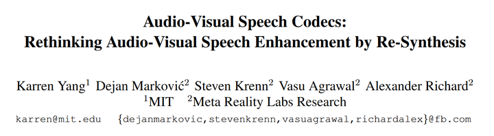 [论文精读] Audio-Visual Speech Codecs: Rethinking Audio-Visual Speech ...