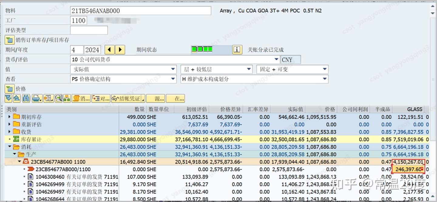 SAP-基础篇-60-CKM3中组件金额计算逻辑示例 - 知乎