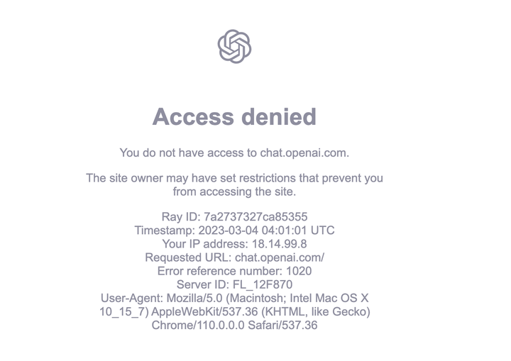 解决登录提示Access denied，You do not have access to chat.openai.com - 知乎