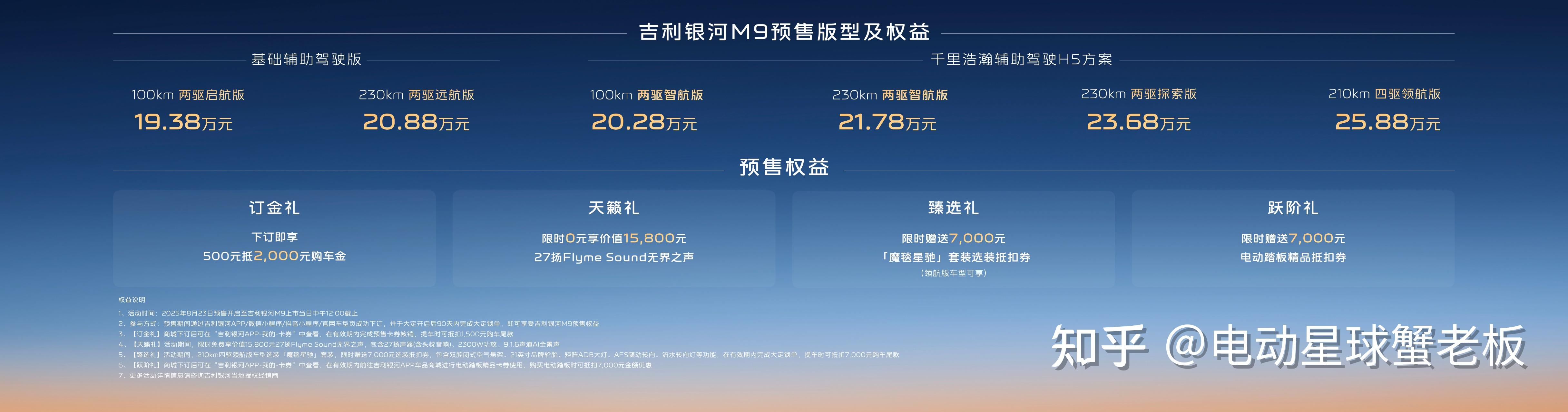 吉利银河 M9 预售 19.38 万起，综合续航至高 1500km - 知乎