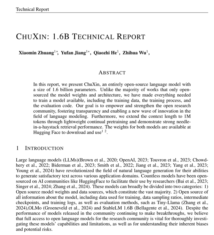 【LLM】ChuXin：1.6B LLM的技术报告 - 知乎