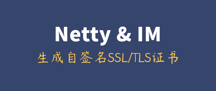 手把手教你为基于Netty的IM生成自签名SSL/TLS证书 - 知乎