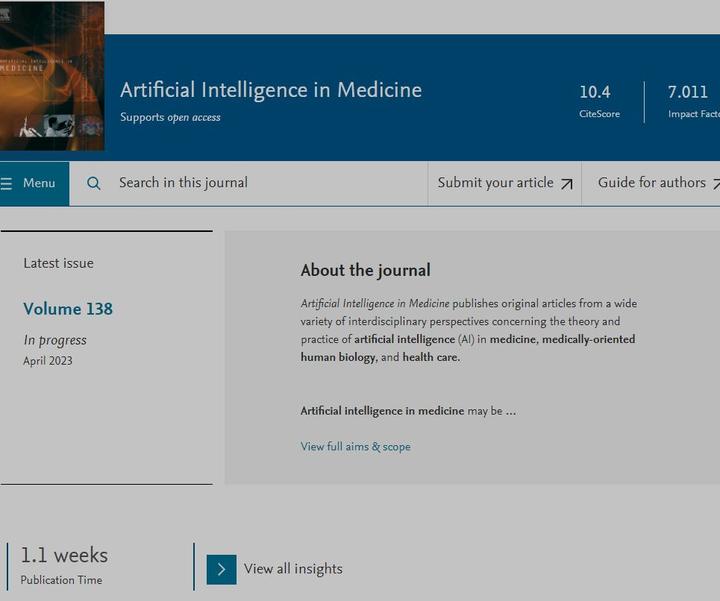 ARTIF INTELL MED影响因子，是几区，是不是预警期刊 - 知乎