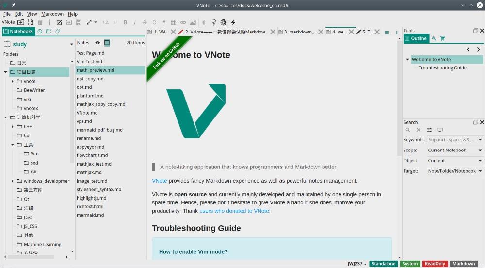 VNote：一个更懂程序员和 Markdown 的笔记软件 - 知乎