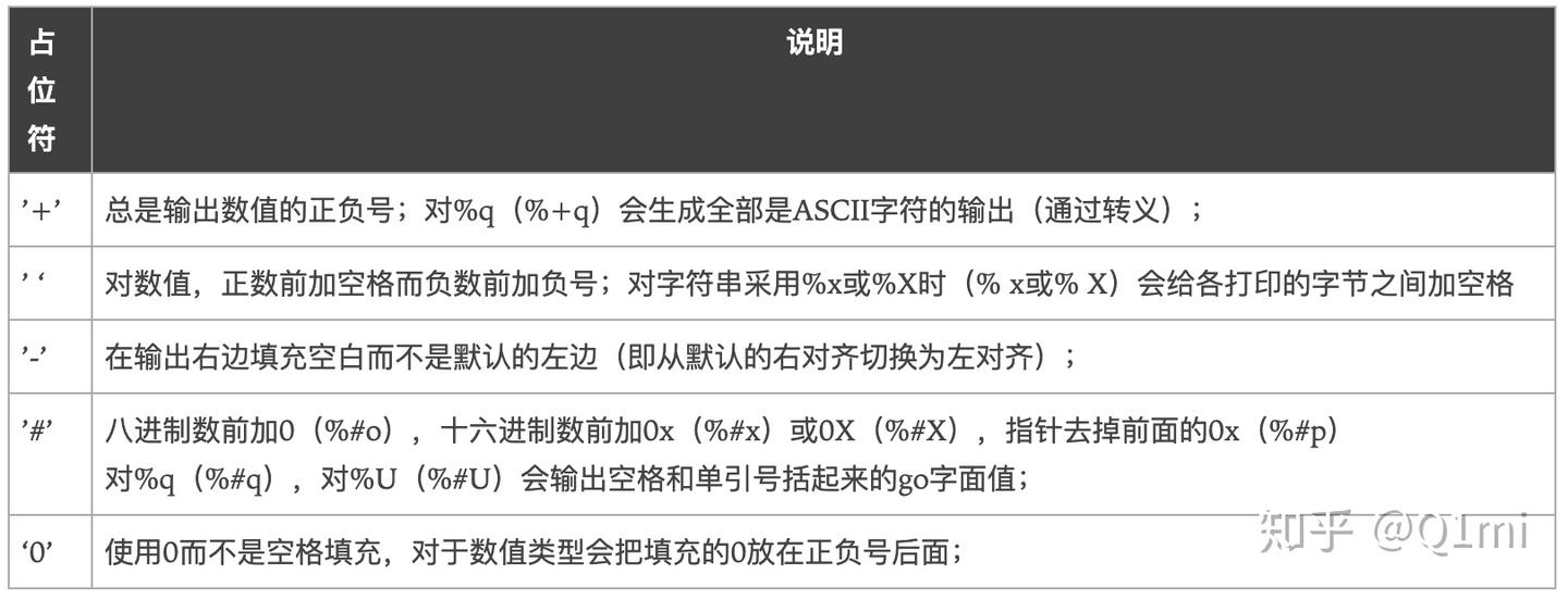 Go语言fmt与占位符 - 知乎