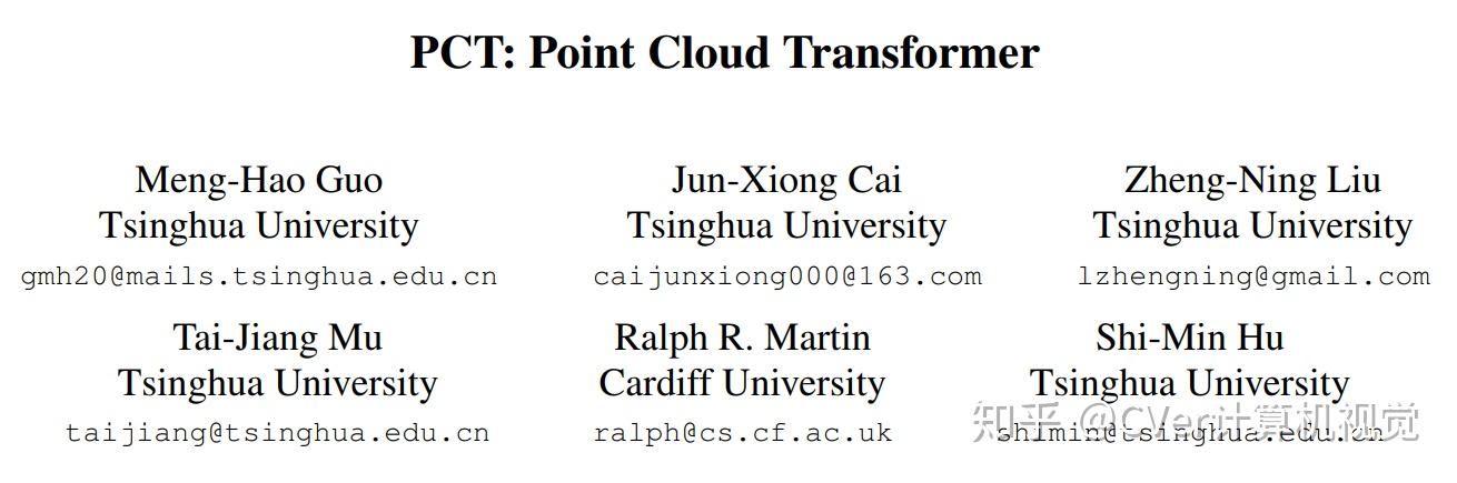 清华大学提出PCT：Point Cloud Transformer - 知乎