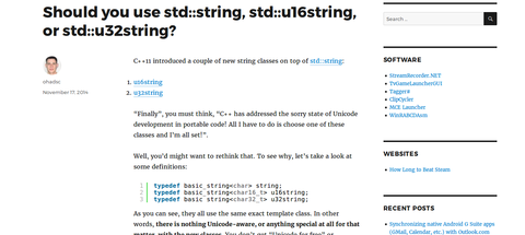 我应该用std::string、std::u16string还是std::u32string？ - 知乎