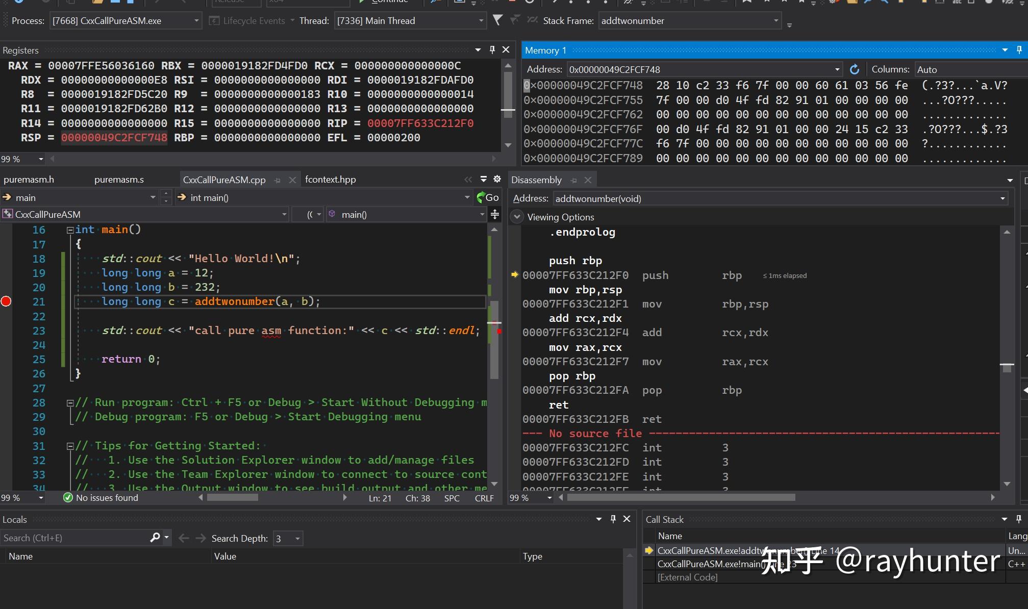 Visual Studio 2019 x64 C++ 编译与调用纯汇编 - 知乎