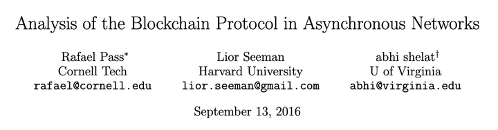 Analysis of the Blockchain Protocol in Asynchronous Networks读书笔记（1） - 知乎