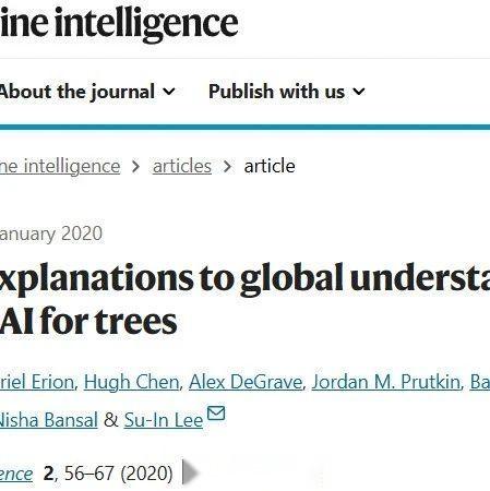 子刊！Nature Machine Intelligence | 从局部解释到全局理解：基于树模型的可解释性人工智能 - 知乎