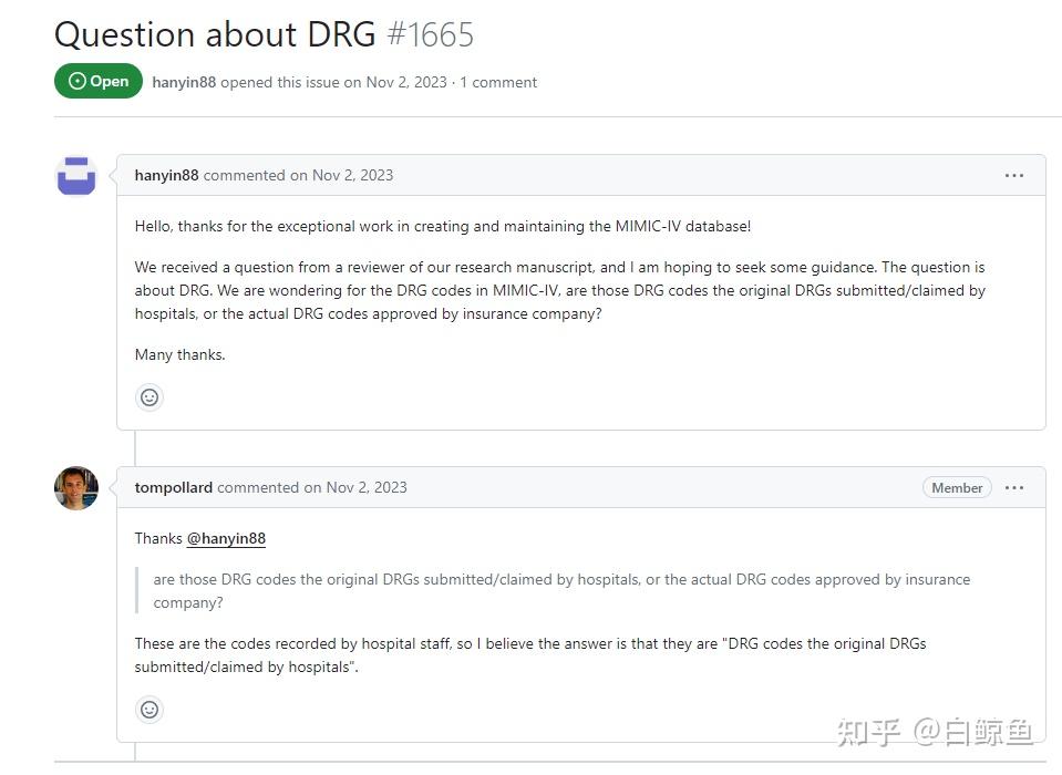 MIMIC-IV数据库，其中的DRG代码是医院提交/索赔的原始DRG，还是保险公司批准的实际DRG？ - 知乎