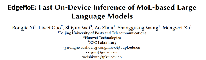 ARXIV | 2023 EdgeMoE: Fast On-Device Inference of MoE-based Large Language Models - 知乎
