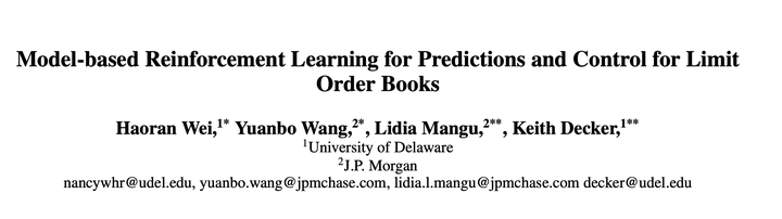 【强化学习 187】Model-based RL for LOB - 知乎
