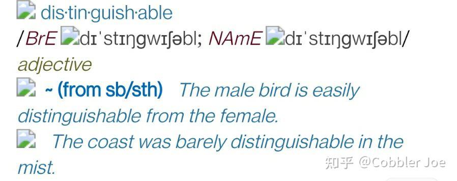 be distinguished from和be distinguishable from的区别？ - 知乎
