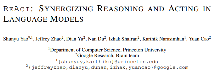 论文随笔——ReAct: Synergizing Reasoning and Acting in Language Models - 知乎