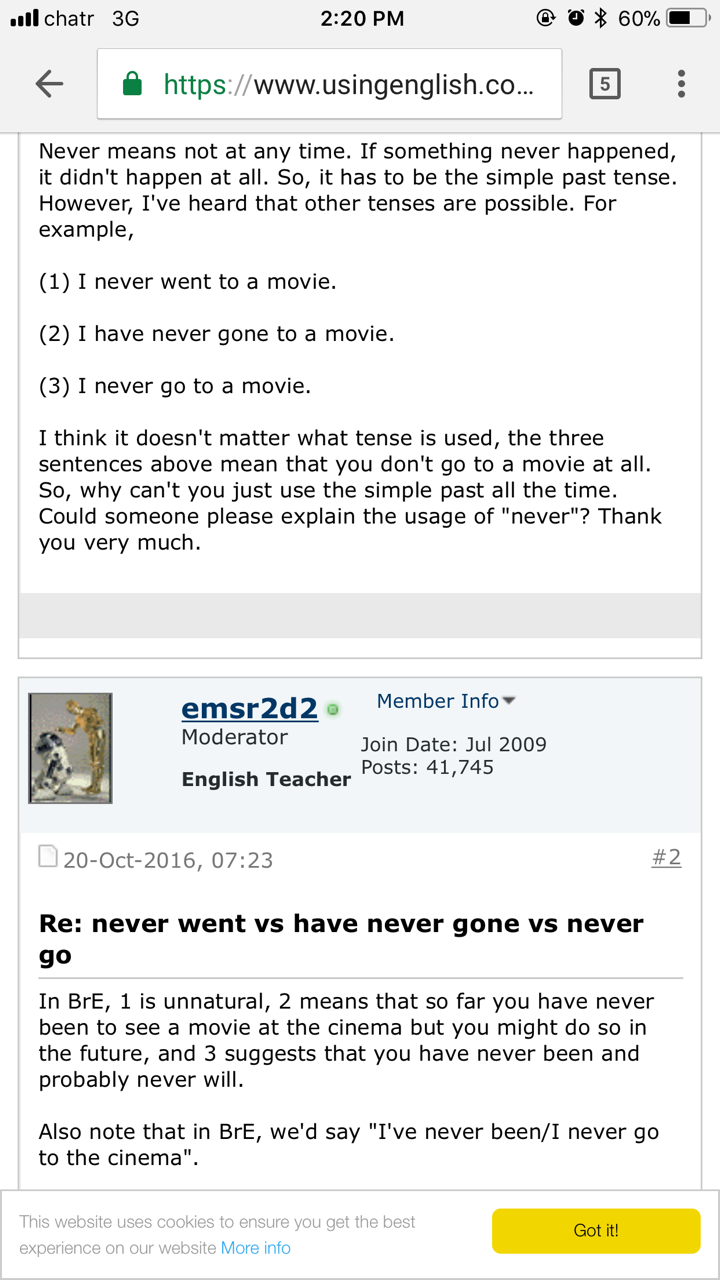 关于have never been to 和have never gone to的区别？ - 知乎