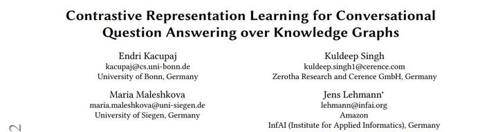 CIKM Contrastive Representation Learning for Conversational Question Answering over Knowledge ...